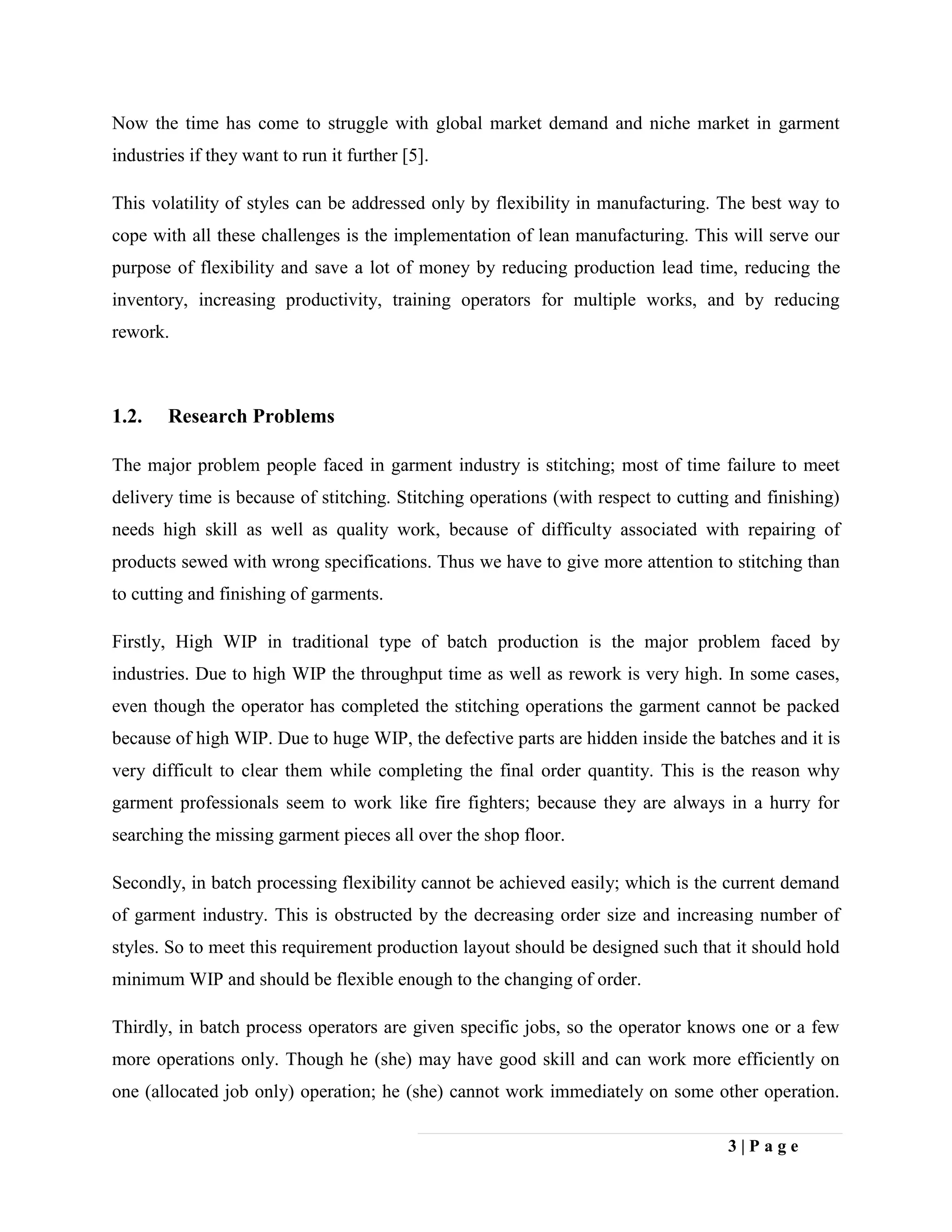 Application of lean manufacturing tools in garments production | PDF