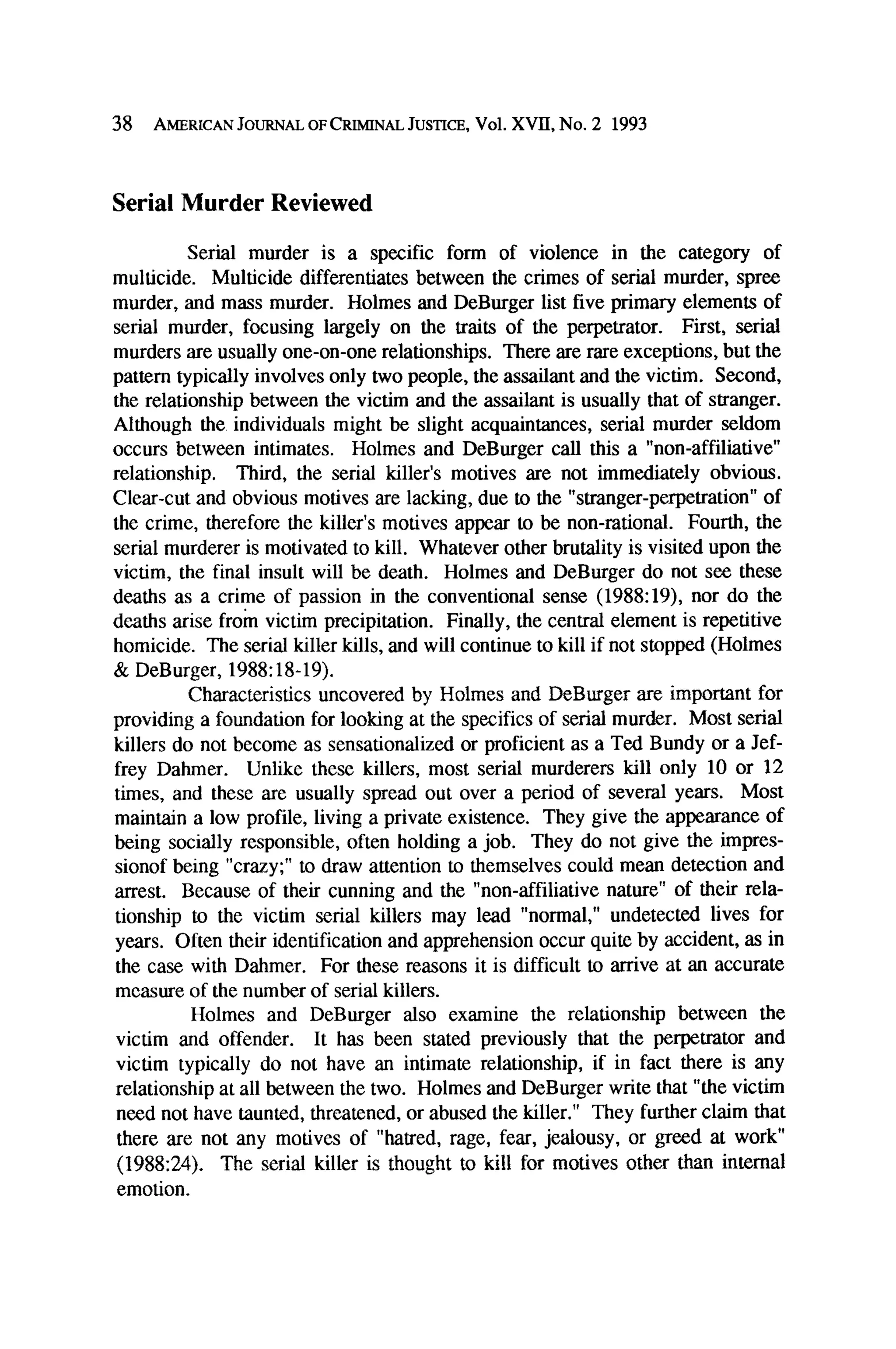 Application of learning theory to serial murder | PDF