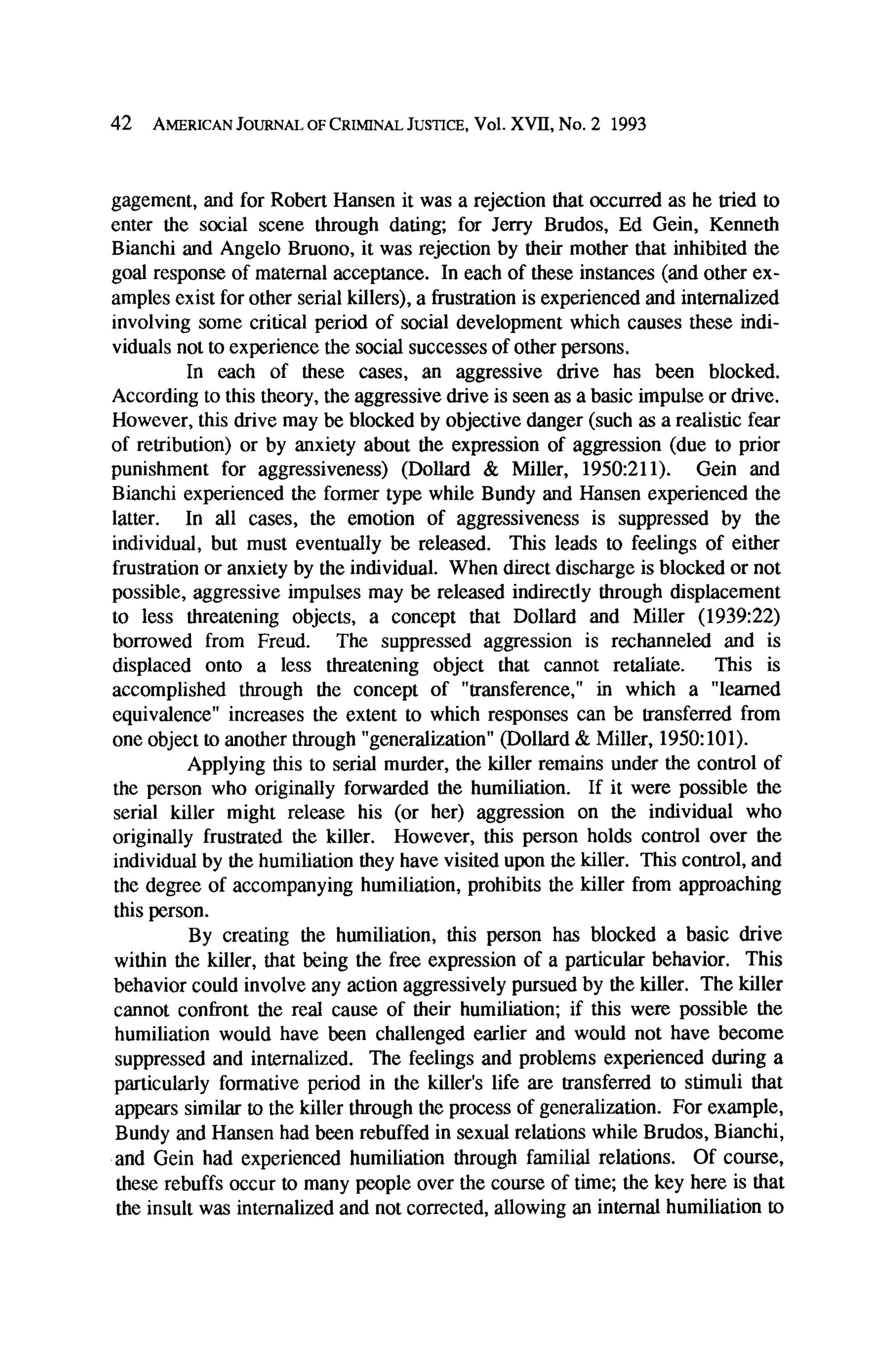 Application of learning theory to serial murder | PDF