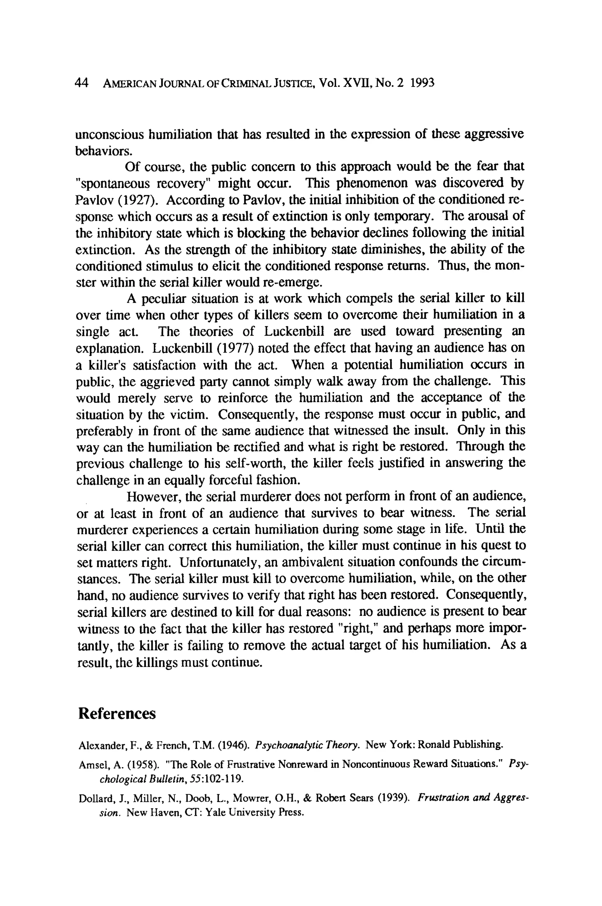 Application of learning theory to serial murder | PDF