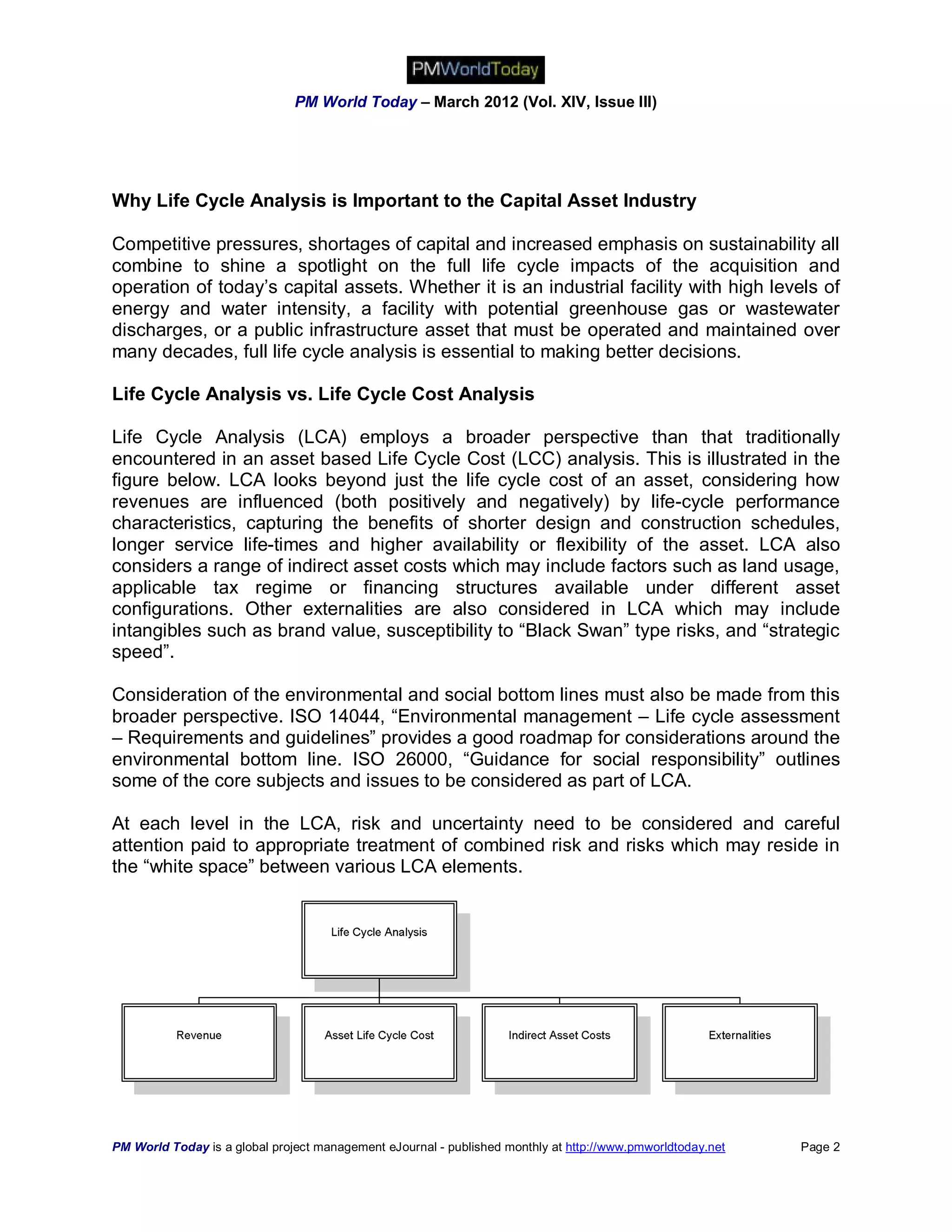 Application Of Life Cycle Analysis | PDF