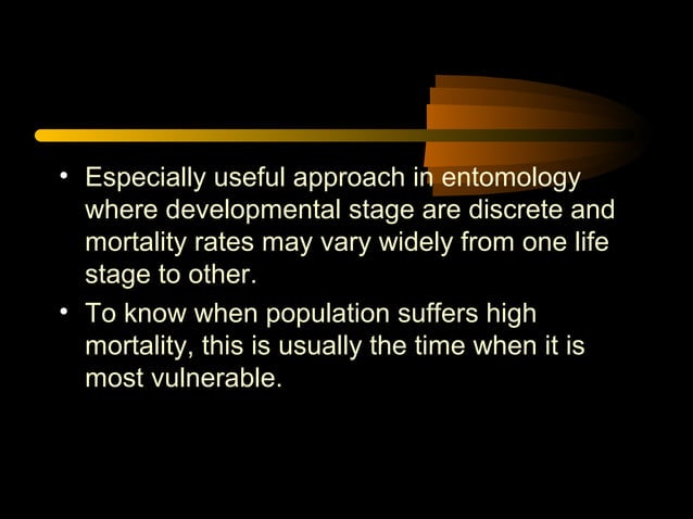 Application of life tables in insect pest management | PPT | Science
