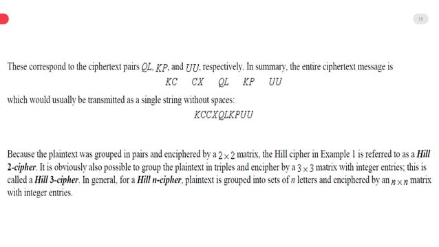 cryptography Application of linear algebra | PPTX | Information and Network Security | Computing