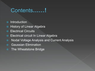 Application of linear algebra in electric circuit | PPTX