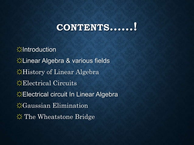 Application of Linear Algebra in Electrical Circuit | PPTX | Physics ...