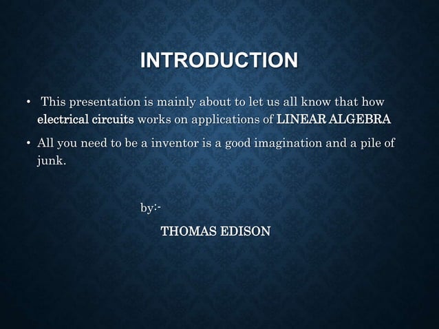 Application of Linear Algebra in Electrical Circuit | PPTX | Physics ...