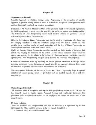 Application of linear programming technique for staff training of ...