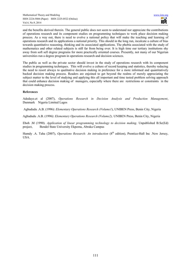 Application Of Linear Programming Techniques To Practical Pdf