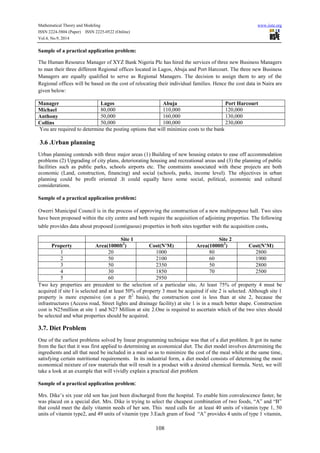 Application of linear programming techniques to practical | PDF