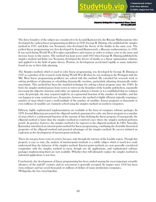 Application of Linear Programming to Profit Maximization (A Case Study ...