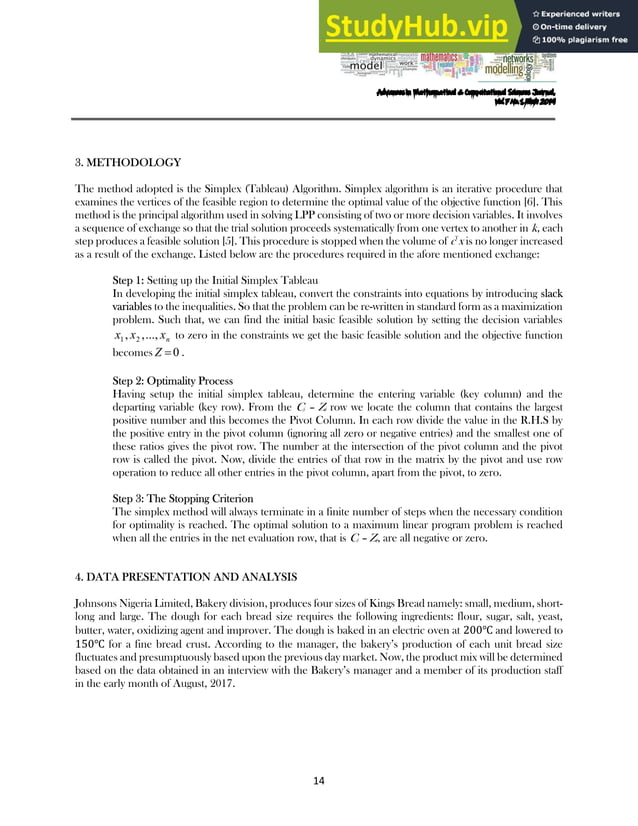 Application of Linear Programming to Profit Maximization (A Case Study ...