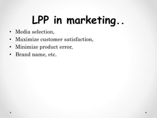 Application of lpp in marketing | PPTX