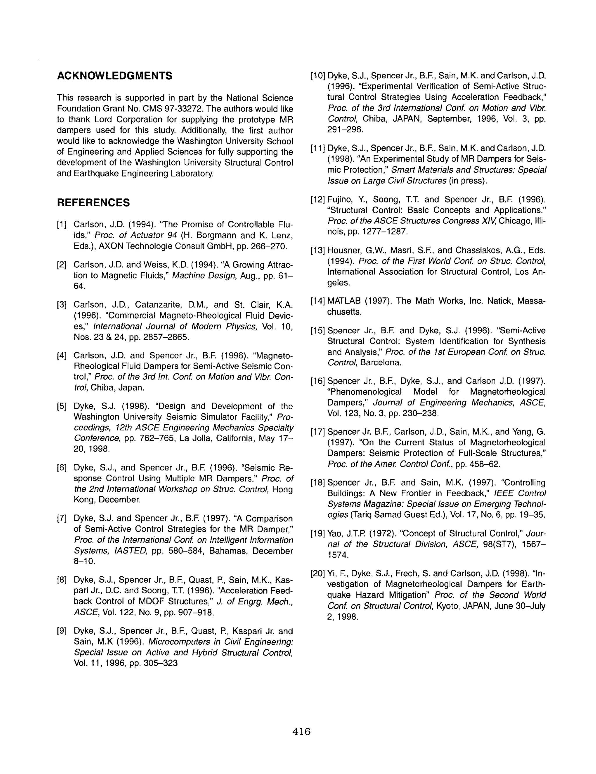 Application Of Magnetorheological Dampers To Seismically Excited Structures Pdf Civil