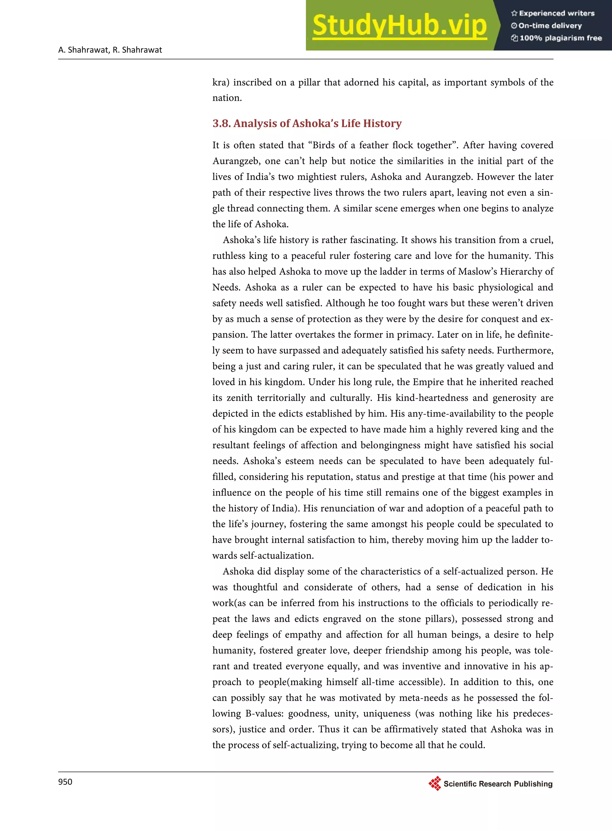 Application Of Maslow S Hierarchy Of Needs In A Historical Context Case ...