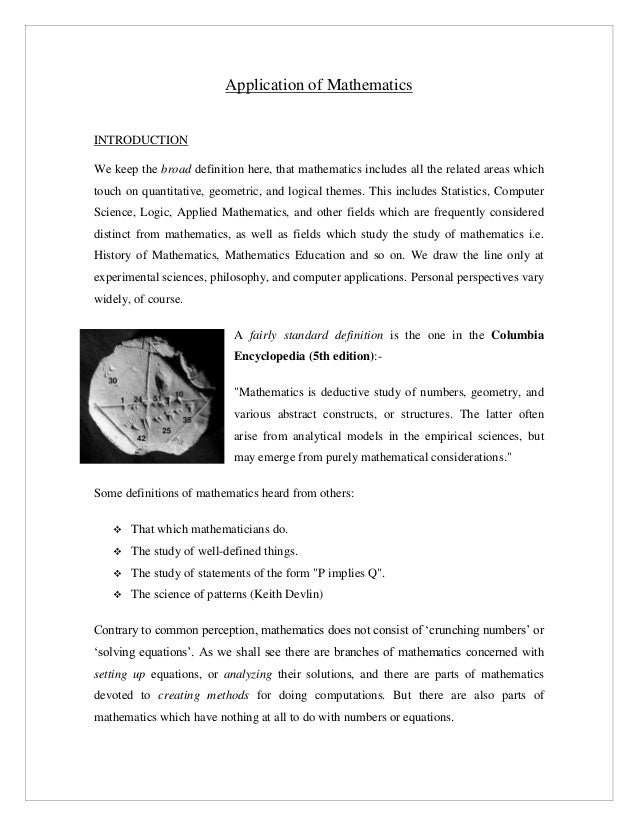 Application of Mathematics