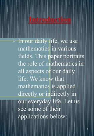 Application of mathematics in daily life | PPTX