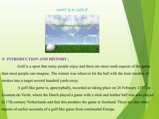 Application of mathematics in sports | PPTX