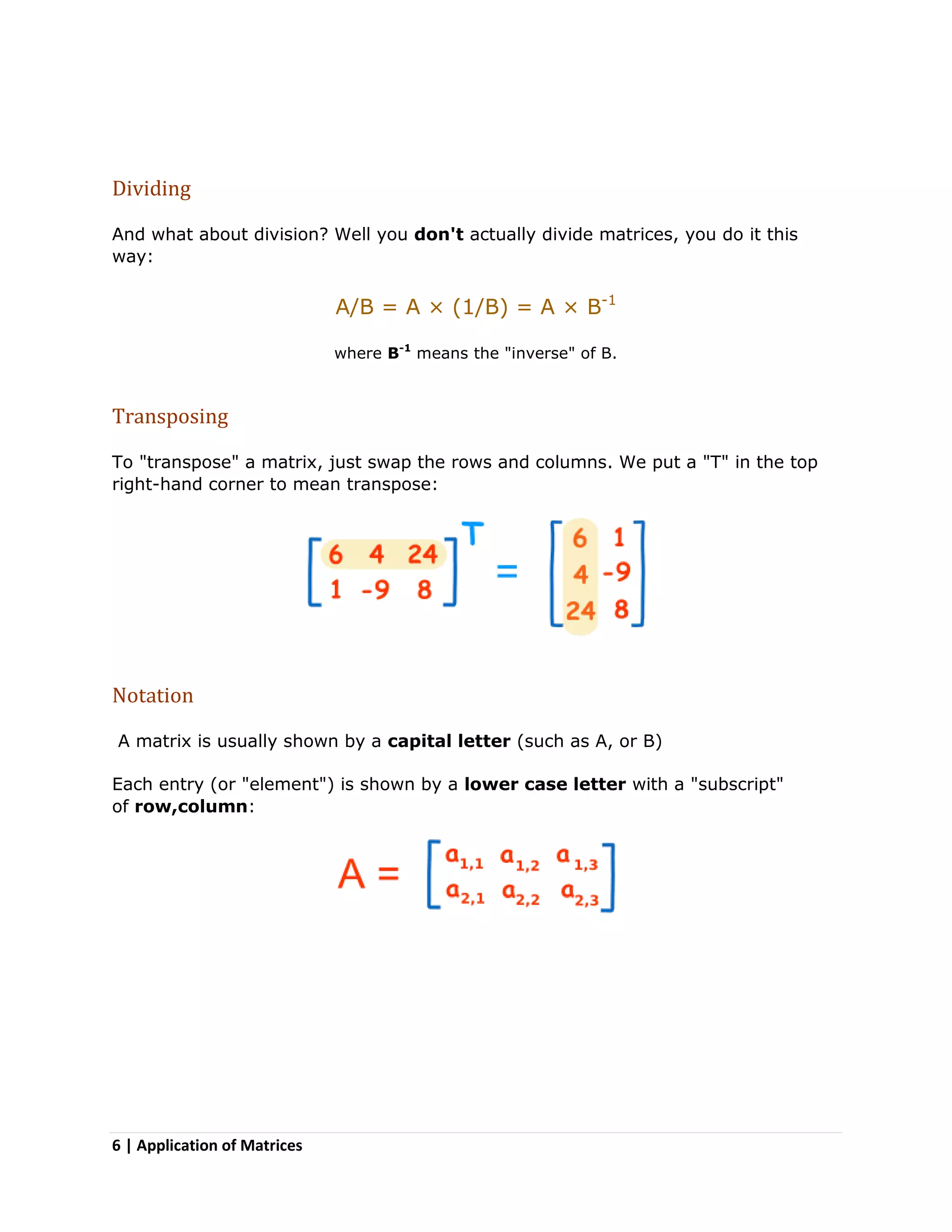 Application Of Matrices In Real Life Docx