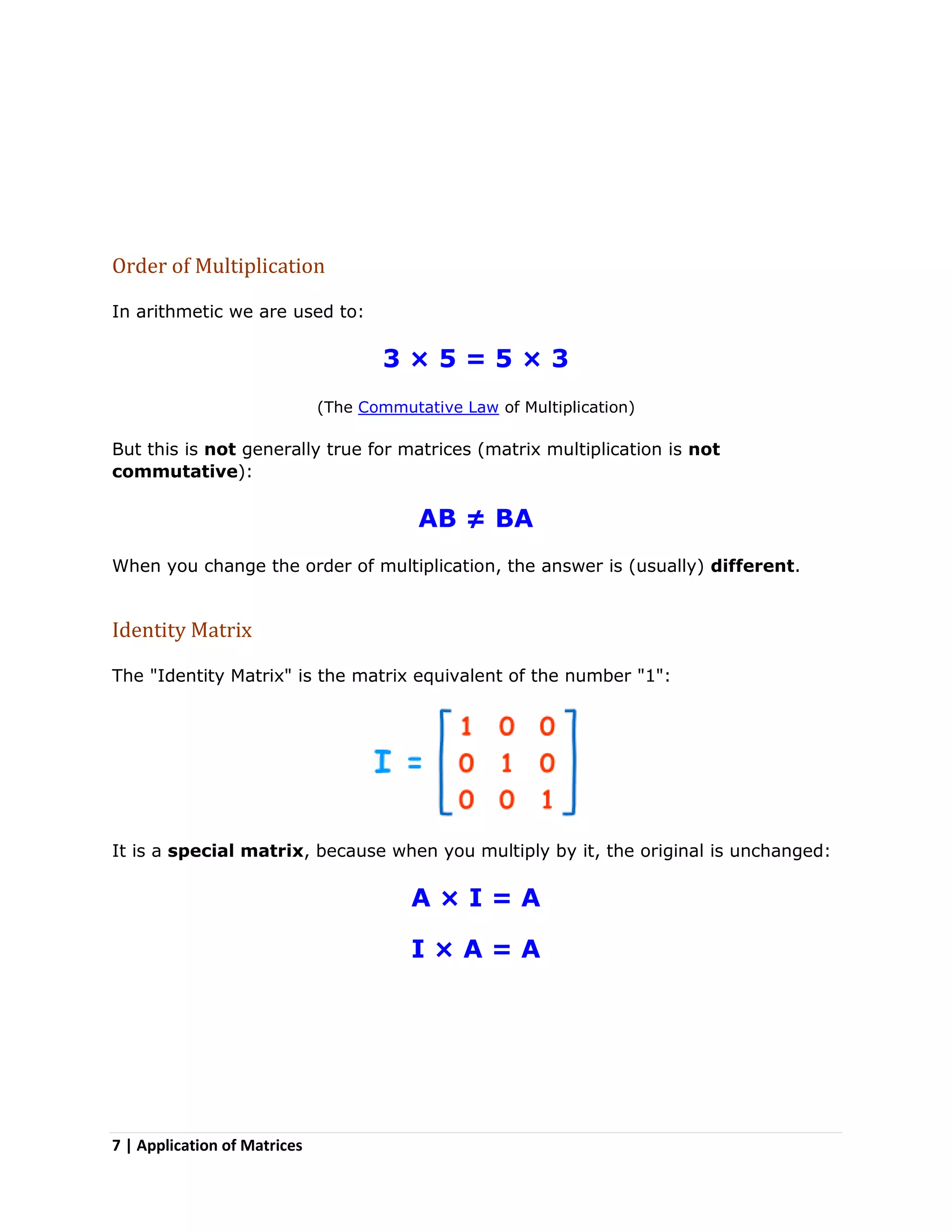 Application of matrices in real life | DOCX