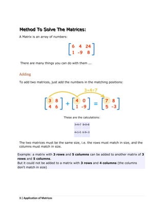 Application of matrices in real life | DOCX