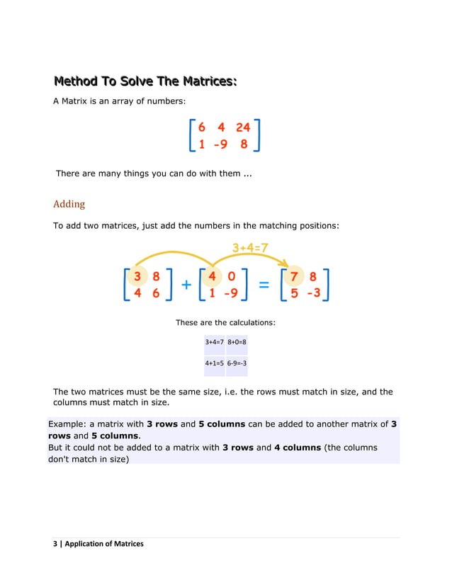 Application of matrices in real life | DOCX