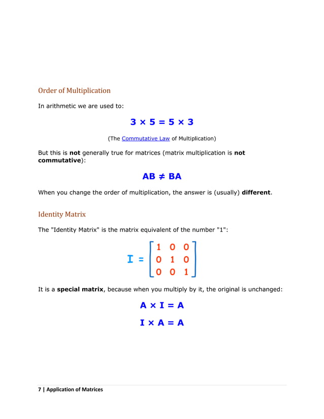Application of matrices in real life | DOCX