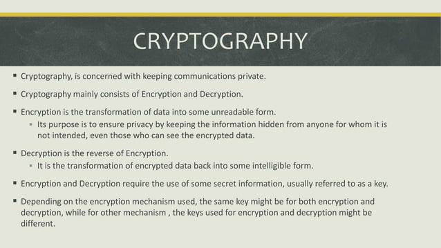Application Of Matrices On Cryptography Ppt