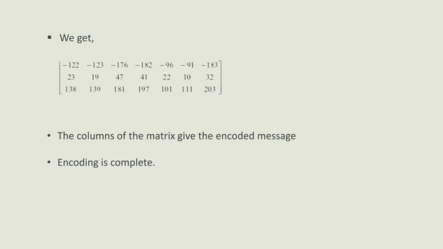 Application of Matrices on Cryptography | PPTX