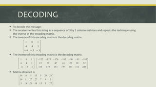 Application of Matrices on Cryptography | PPTX