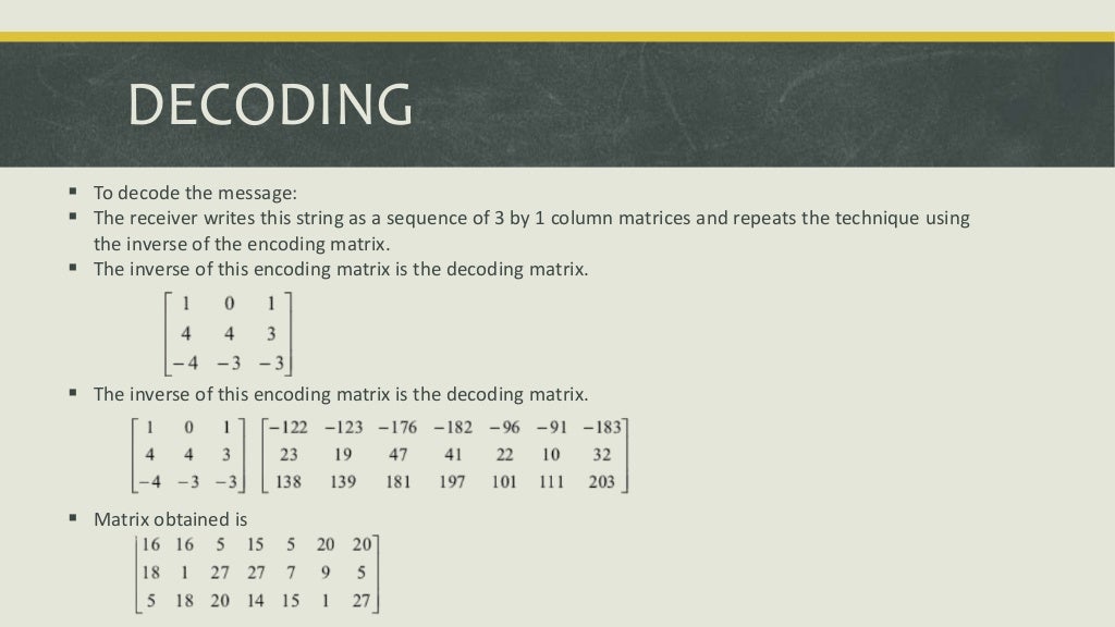Application Of Matrices On Cryptography