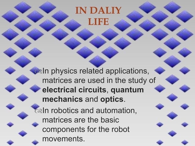 Application of matrix in business | PPTX | Physics | Science