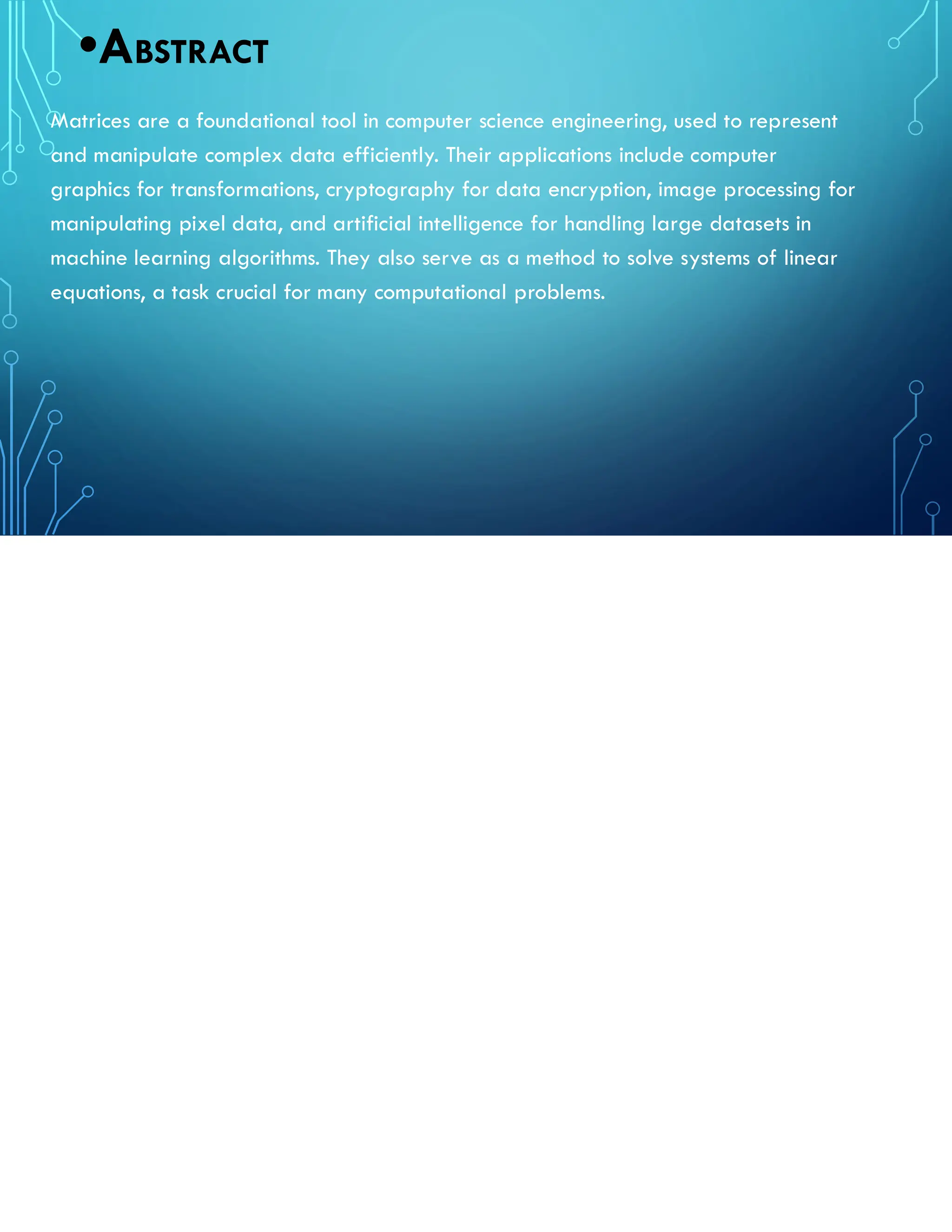 application of matrix in computer science | PDF