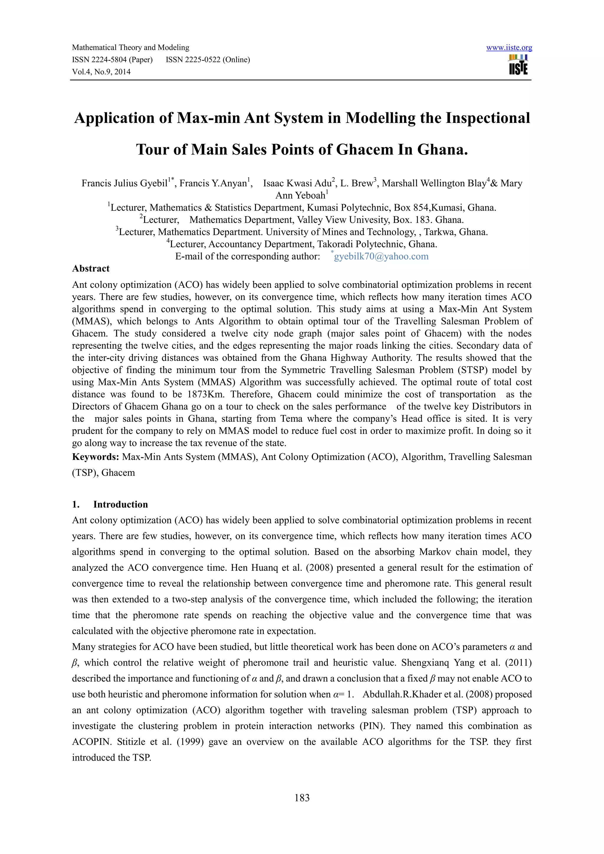 Application of max min ant system in modelling the inspectional | PDF | Beekeeping | Hobbies ...
