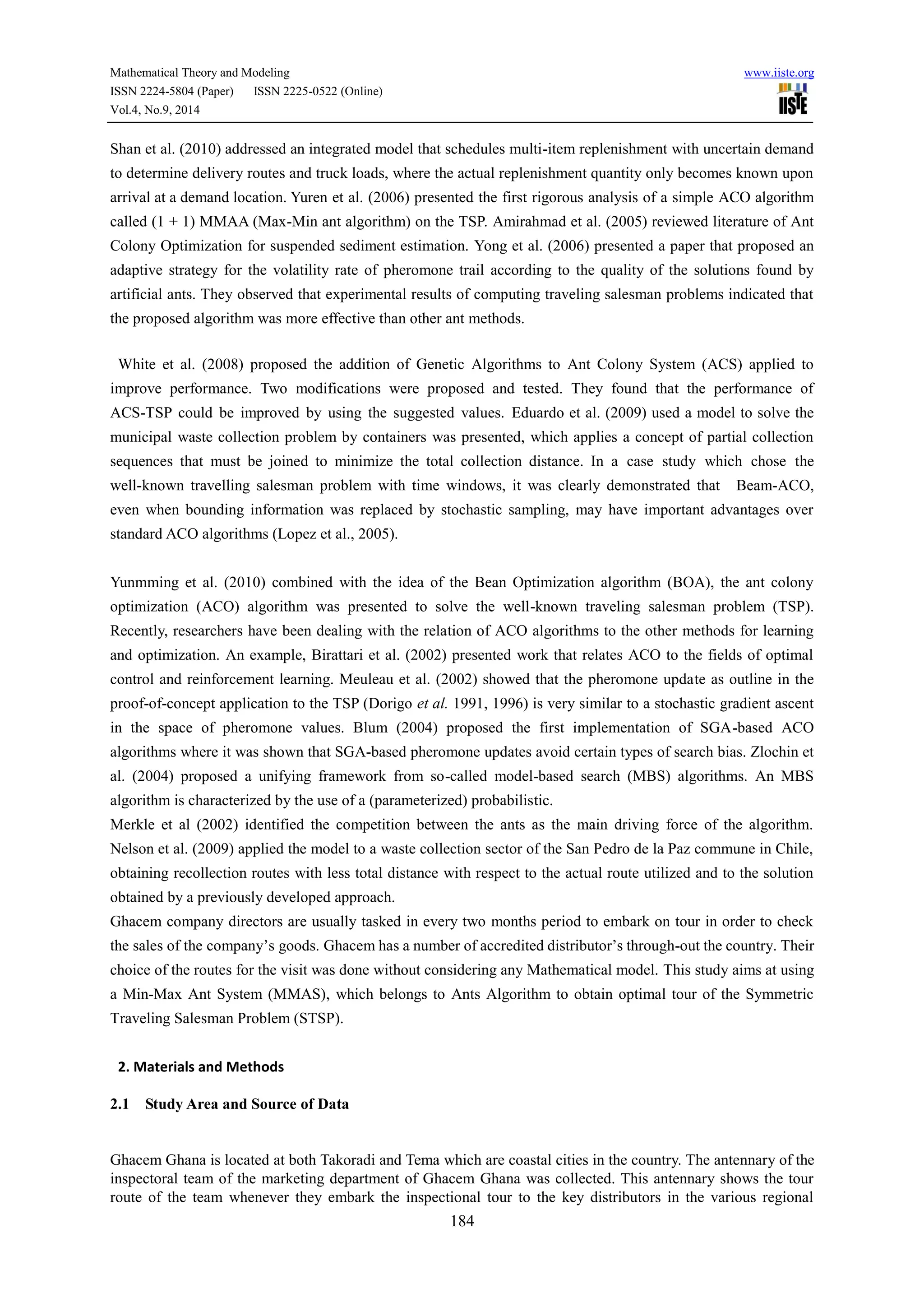 Application Of Max Min Ant System In Modelling The Inspectional Pdf Beekeeping Hobbies
