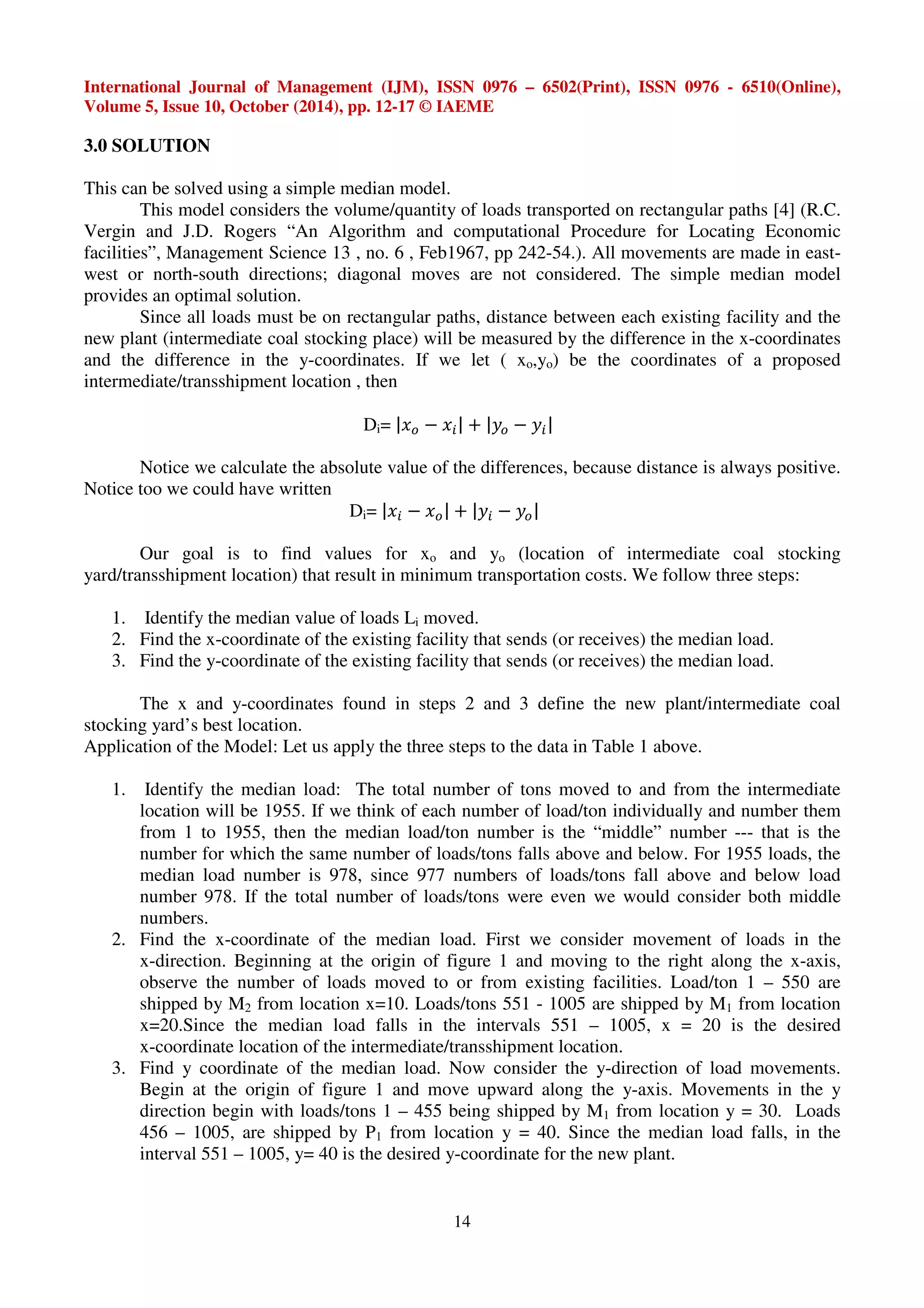 Application of median model and goal programming models for selection of transshipment location ...