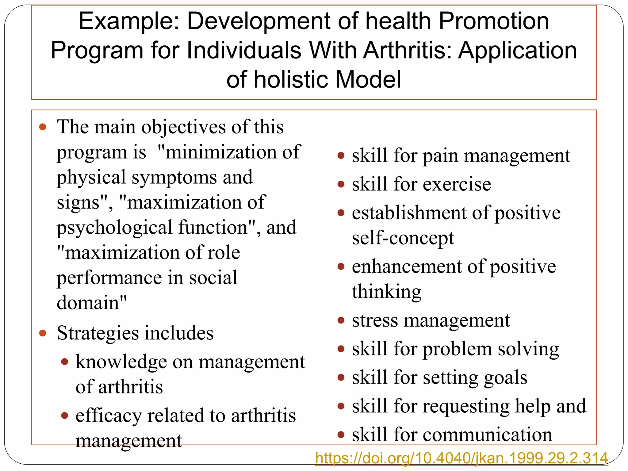 Application of medical, spiritual and holistic model in public health ...