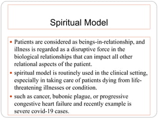 Application of medical, spiritual and holistic model in public health ...