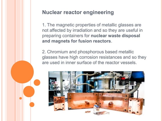 Application of metallic glasses | PPTX | Chemistry | Science