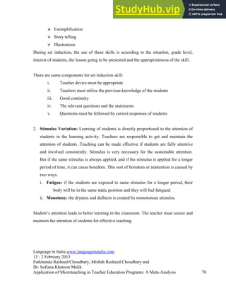 Application Of Micro Teaching In Teacher Education Programs A Meta ...