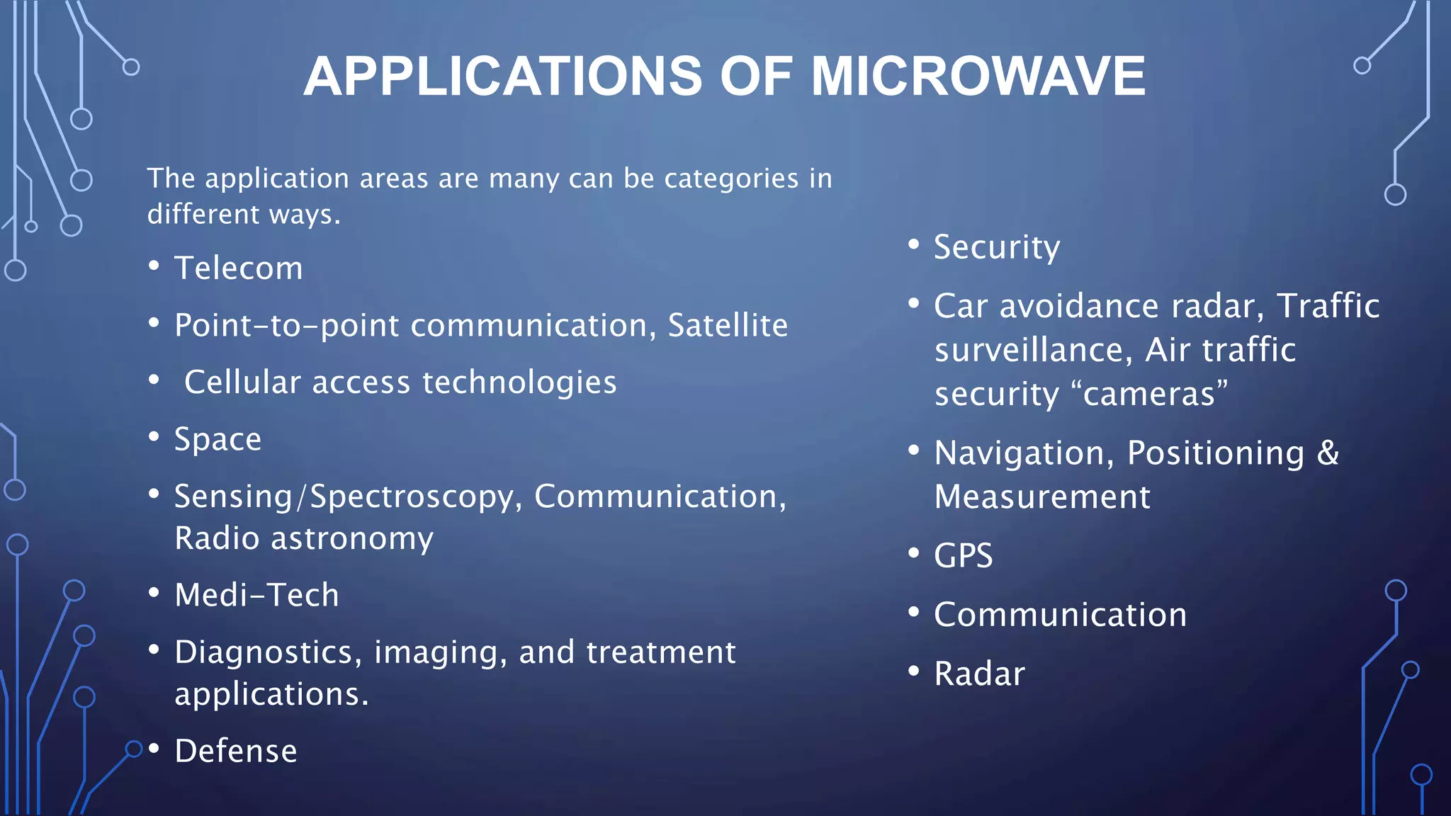 Presentation on Applications of microwave | PPTX