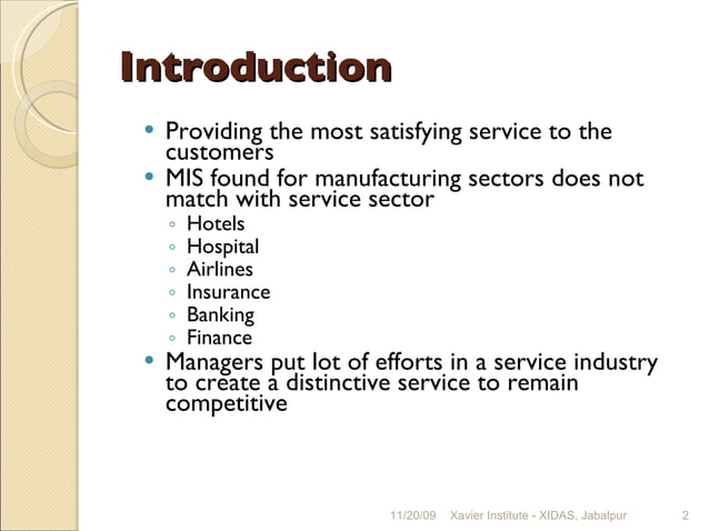 Application Of Mis In Service Sector | PPT | Hospitality Industry ...