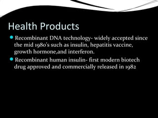 Application of modern biotechnology | PPT