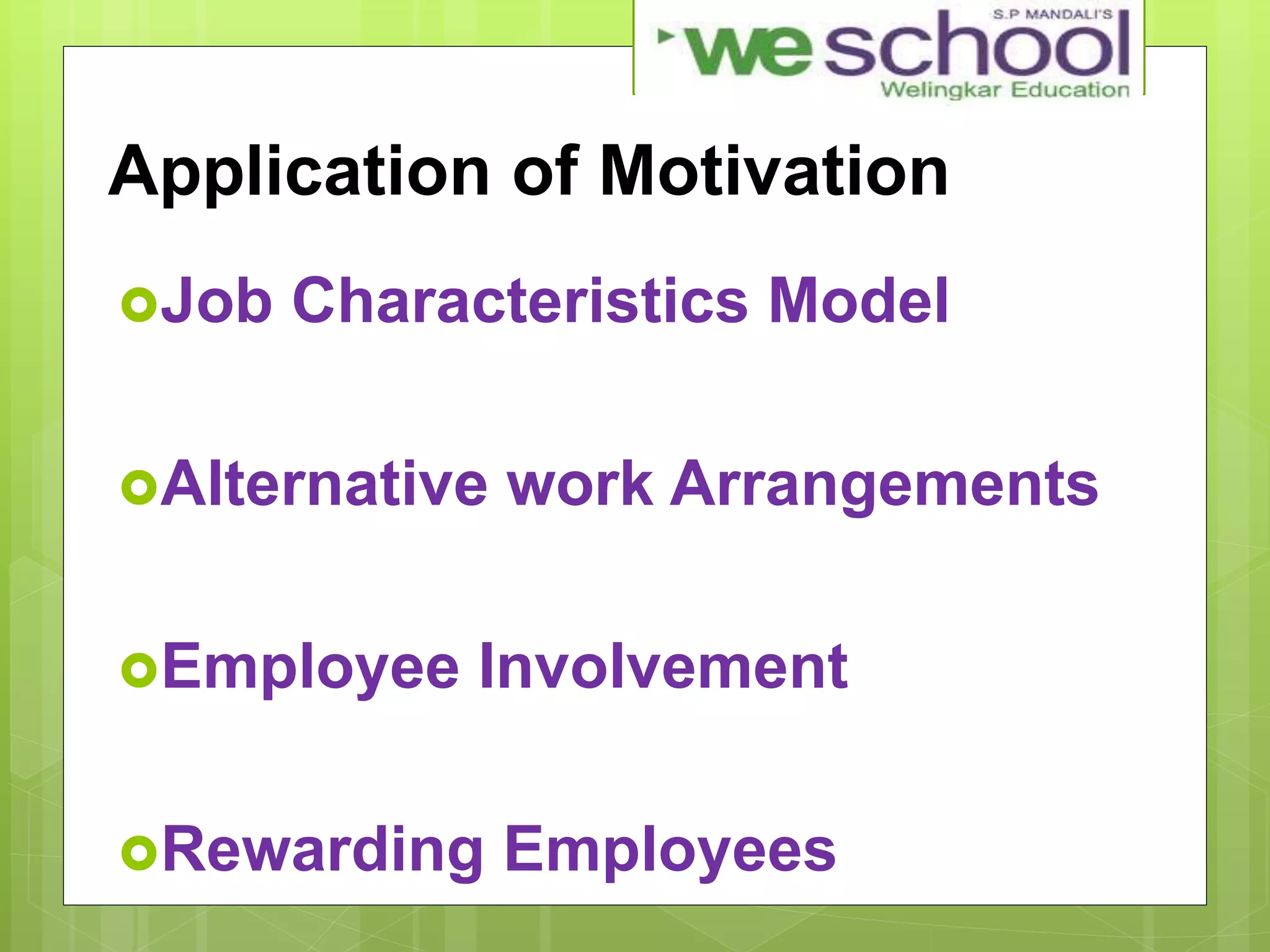 Application of motivation | PPTX
