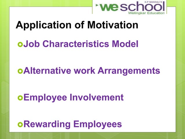 Application of motivation | PPTX