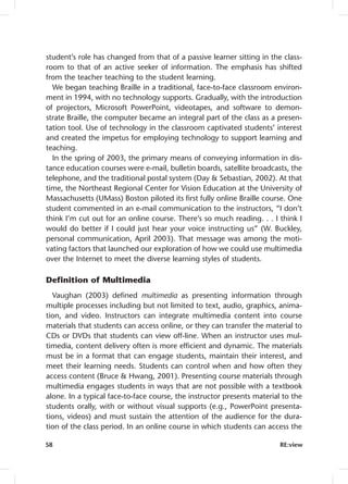 Application of Multimedia Technologies to Enhance Distance Learning | PDF