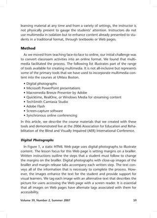 Application of Multimedia Technologies to Enhance Distance Learning | PDF