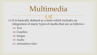 Application of multimedia | PPTX