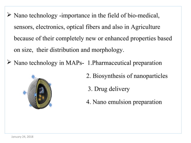 Application of nano technology in medicinal and aromatic crops | PPT ...