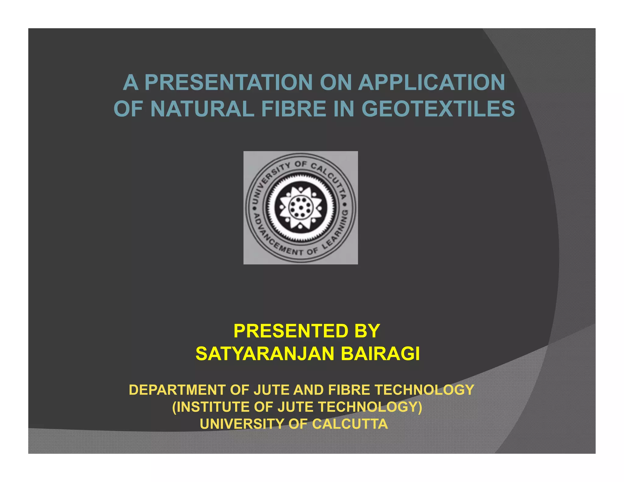 Application of natural fibre in geotextiles | PDF