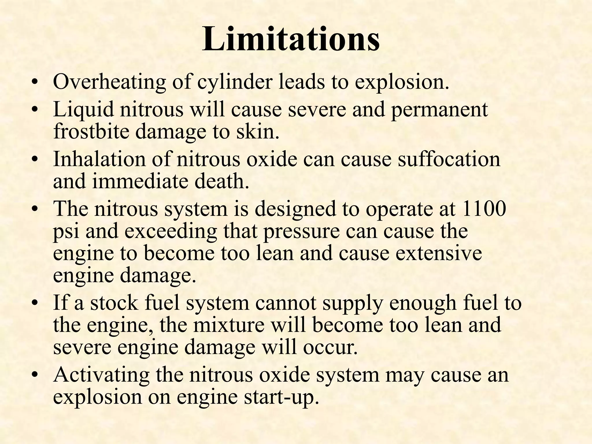 Application of nitrous oxide in automobiles ppt | PPT